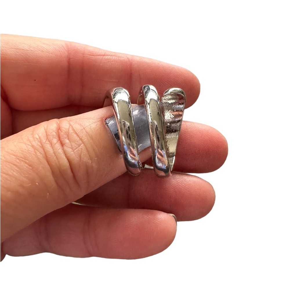 Silver Twisted Wrap Ring - Gem